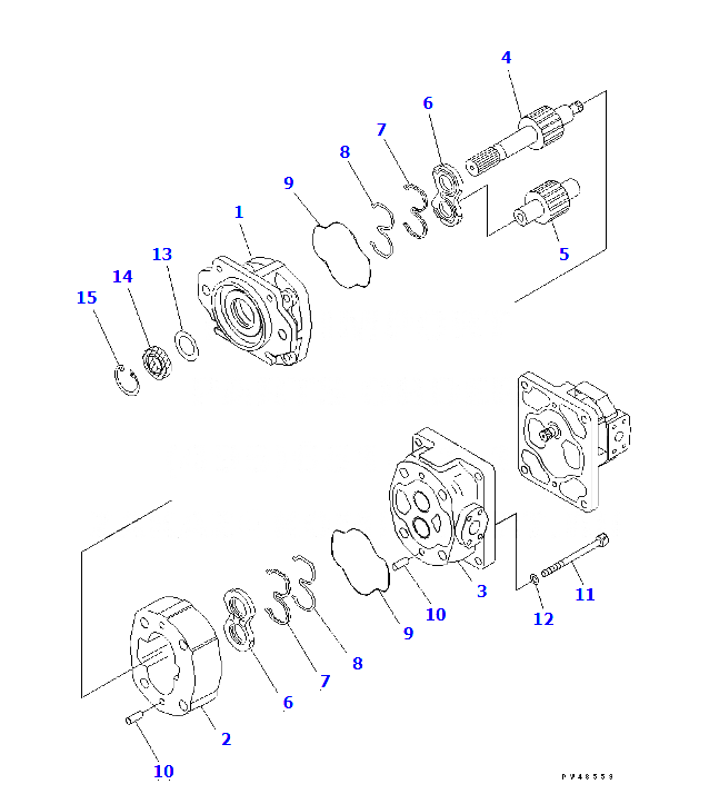 705-52-30390 Komatsu Gear Pump / Excavator Hydraulic Pump 1 Year Warranty